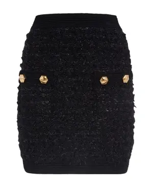 Balmain Ribbed Tweed Mini Skirt