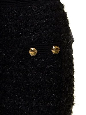 Balmain Ribbed Tweed Mini Skirt