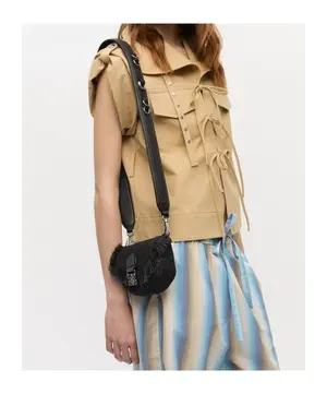 GANNI Logo Plaque Mini Shoulder Bag