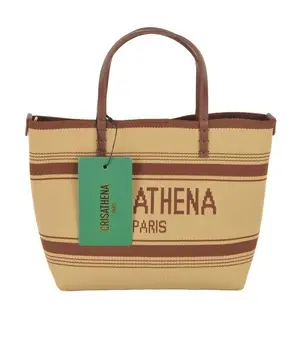 CRISATHENA Striped Tote Bag