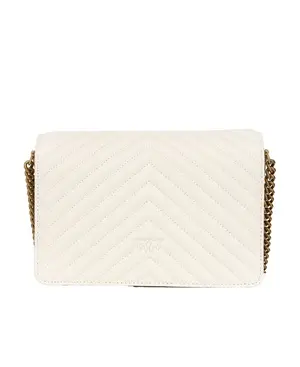 Pinko Classic Love Click Foldover Top Crossbody Bag - White