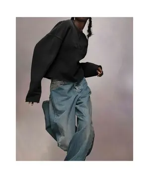 MAISON MARGIELA Embroidered Fleece Sweatshirt - Black