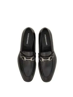FERRAGAMO Gancini Buckled Loafers - Black