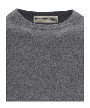 BALLANTYNE Crew Neck Knit Sweater - Grey