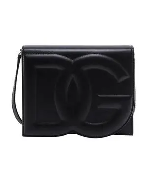 Dolce & Gabbana Logo Embossed Crossbody Bag - Black