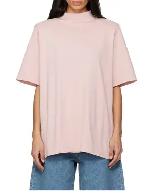 Attico Oversized Logo Embroidered T-shirt - Rose