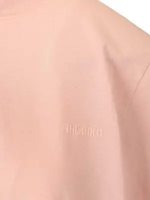 Attico Oversized Logo Embroidered T-shirt - Rose