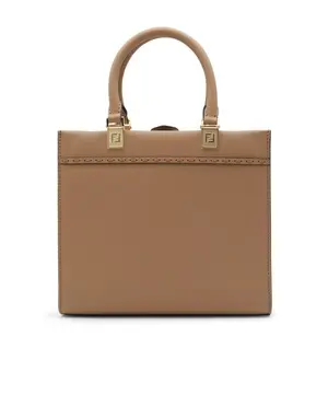 Fendi Sunshine Lace-up Logo Small Top Handle Bag - Brown