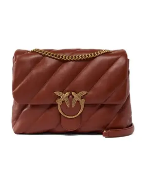 Pinko Love Big Puff Chain-linked Shoulder Bag - Brown