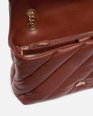 Pinko Love Big Puff Chain-linked Shoulder Bag - Brown