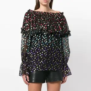 Saint Laurent Fil Coupé Off-the-shoulder Blouse