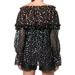 Saint Laurent Fil Coupé Off-the-shoulder Blouse