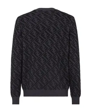 Fendi Monogram Jacquard Crewneck Knitted Jumper