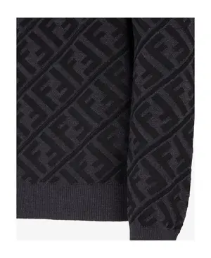 Fendi Monogram Jacquard Crewneck Knitted Jumper