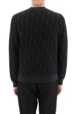 Fendi Monogram Jacquard Crewneck Knitted Jumper