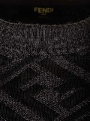 Fendi Monogram Jacquard Crewneck Knitted Jumper