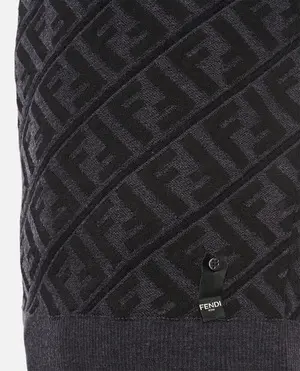 Fendi Monogram Jacquard Crewneck Knitted Jumper