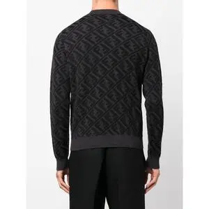 Fendi Monogram Jacquard Crewneck Knitted Jumper