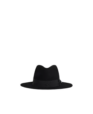 Celine Felt Fedora Hat With Bow Detail