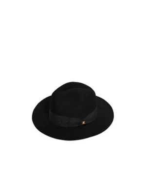 Celine Felt Fedora Hat With Bow Detail