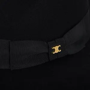Celine Felt Fedora Hat With Bow Detail