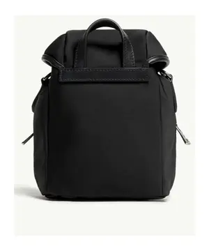 Moncler Buckle Detailed Foldover Top Mini Backpack - Black