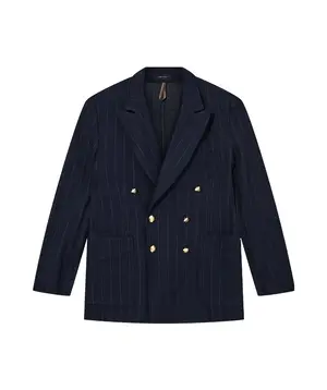 DRAKE'S LONDON Double-breasted Pinstripe Jacket