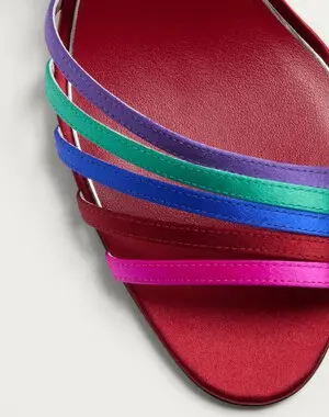 Valentino Garavani Ladycrush Open Toe Satin Sandals - Multicolored/silver