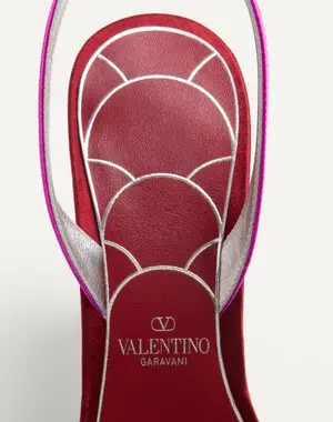Valentino Garavani Ladycrush Open Toe Satin Sandals - Multicolored/silver