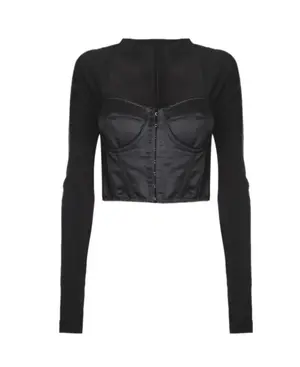 Dolce & Gabbana Zipper Bodice Effect Long-sleeved Top - No