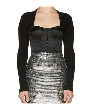 Dolce & Gabbana Zipper Bodice Effect Long-sleeved Top