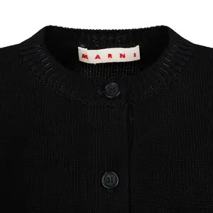 Marni Oversized-fit Cardigan With Logo Stripe Trim