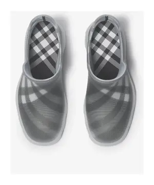 Burberry Vintage Check Mesh Pull-on Boots - Gray
