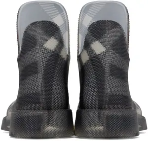 Burberry Vintage Check Mesh Pull-on Boots - Gray