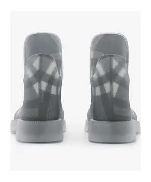 Burberry Vintage Check Mesh Pull-on Boots - Gray