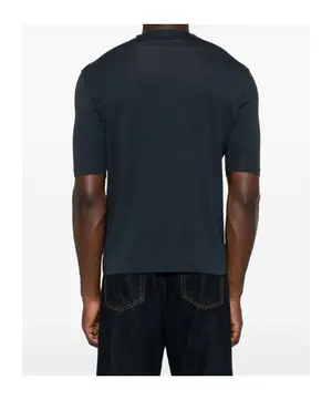 Malo Short-sleeve Crew-neck Knitted Top - Black