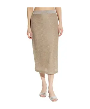 Tory Burch Metallic Mesh Midi Skirt - No