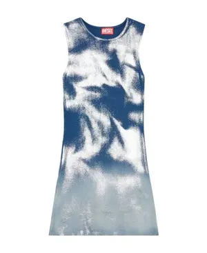DIESEL® Sleeveless Metallic Finish Cotton Dress