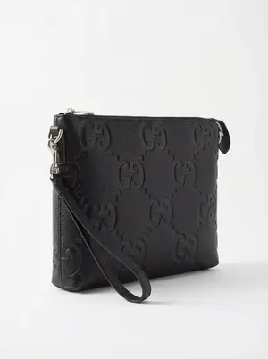 Gucci Jumbo Gg Medium Messenger Bag - Black