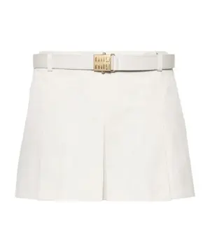 Miu Miu Low-rise Logo-buckle Pleated Mini Skirt