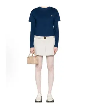 Miu Miu Low-rise Logo-buckle Pleated Mini Skirt