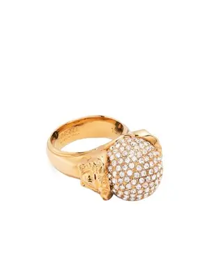Versace Medusa Embellished Crystal Ring - Yellow