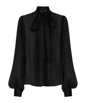 Dolce & Gabbana Chiffon Pussy-bow Blouse - Black