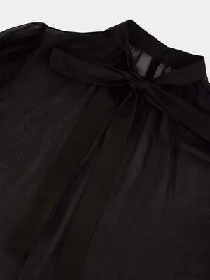 Dolce & Gabbana Chiffon Pussy-bow Blouse - Black