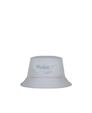 Alexander McQueen Logo Printed Bucket Hat - Gray