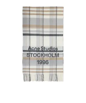 Acne Studios Logo Scarf - Gray