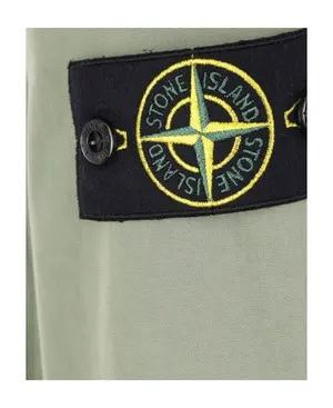 Stone Island Zip-up Stretch-cotton Shirt Jacket - Sage