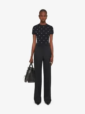 Givenchy Double Layered Slim Fit T-shirt In 4g Tulle - Black