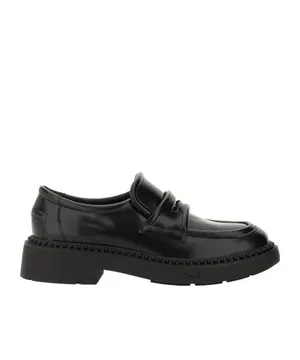 Ash Round Toe Loafers - Black