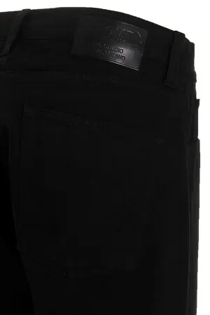 Moncler Denim Casual Pants With Logo Embroidery
